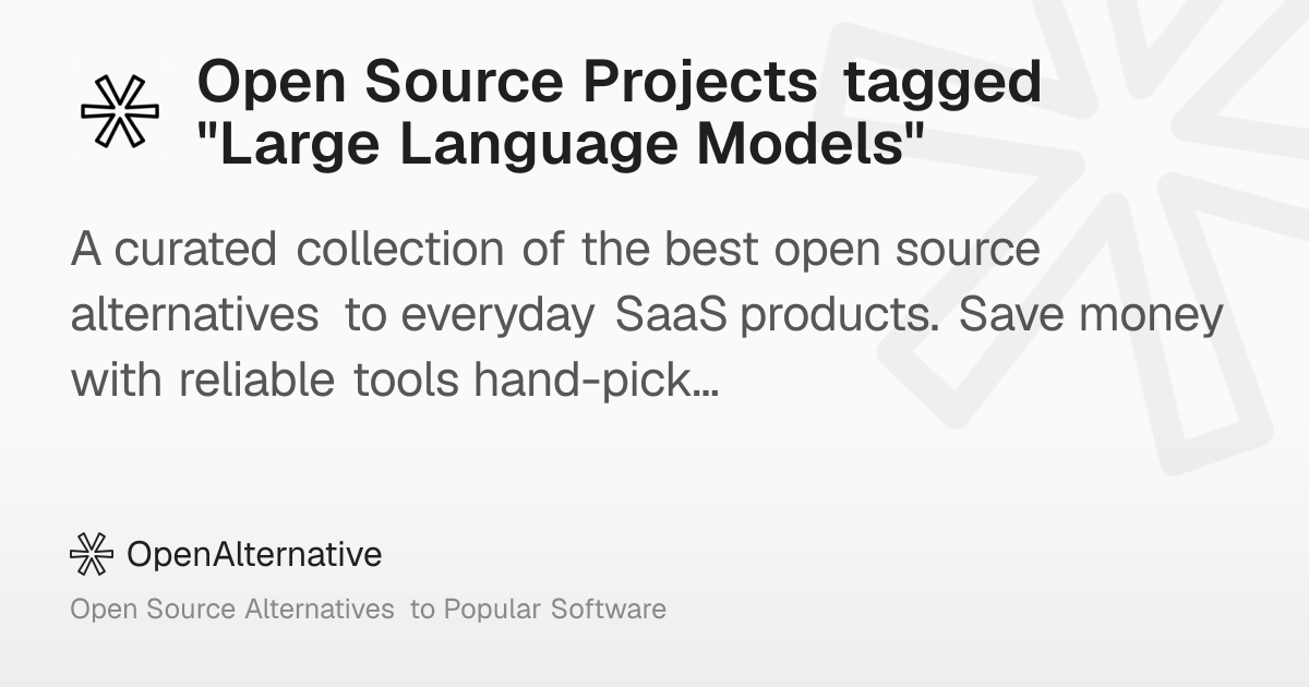 Open Source Projects tagged "Large Language Models"