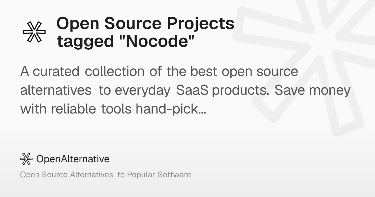 Open Source Projects tagged "Nocode"