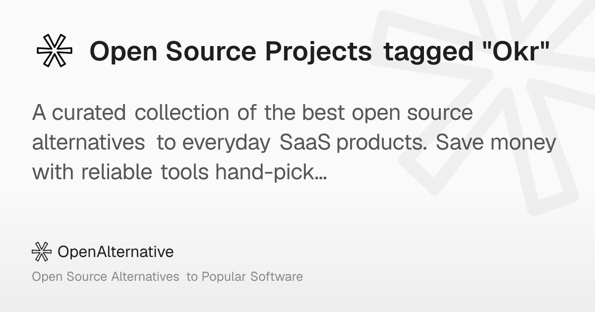 Open Source Projects tagged "Okr"