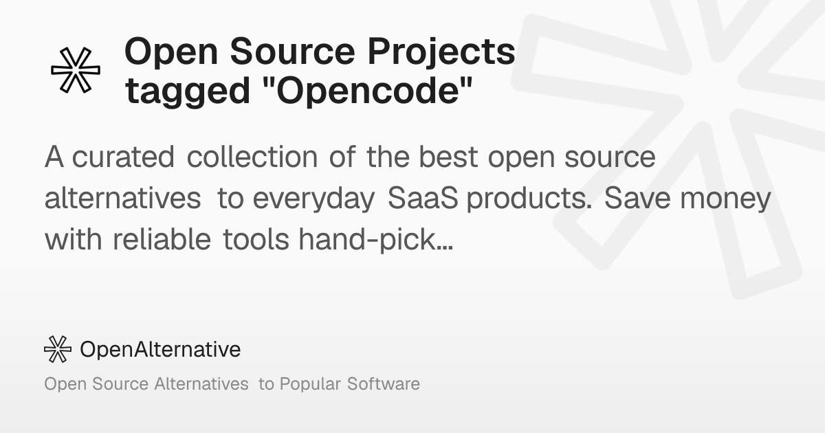 Open Source Projects tagged "Opencode"