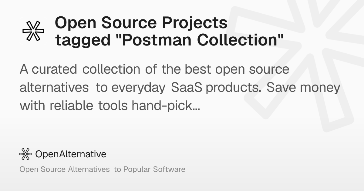 Open Source Projects tagged "Postman Collection"