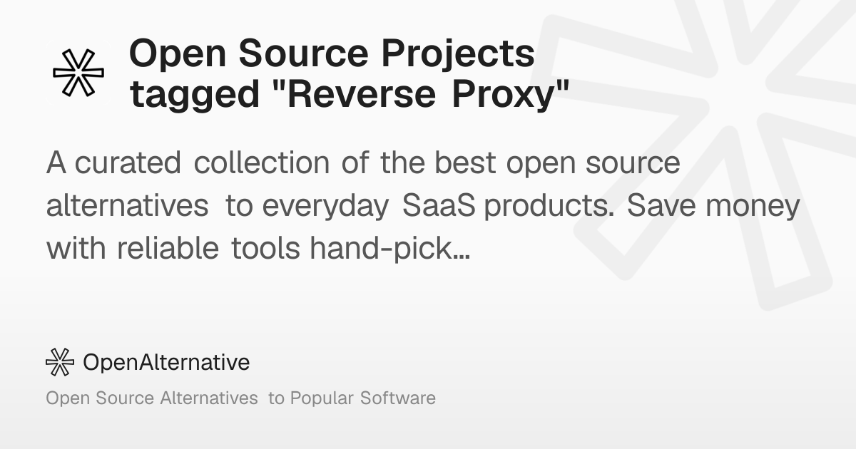 Open Source Projects tagged "Reverse Proxy"