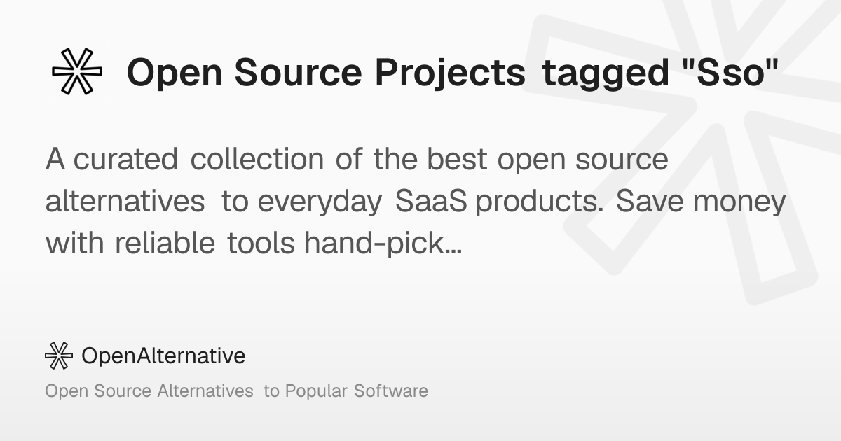 Open Source Projects tagged "Sso"