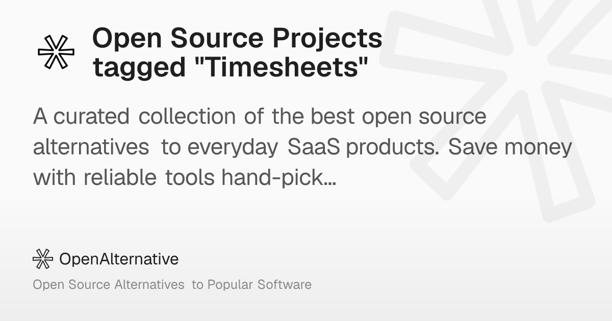 Open Source Projects tagged "Timesheets"