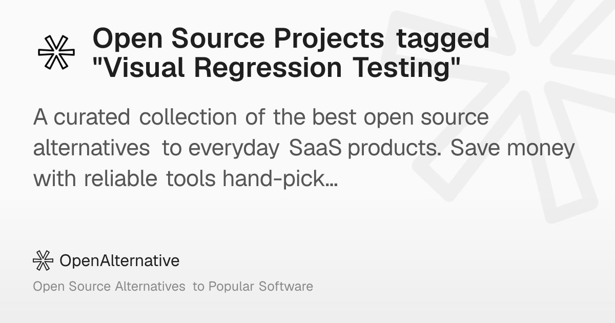 Open Source Projects tagged "Visual Regression Testing"