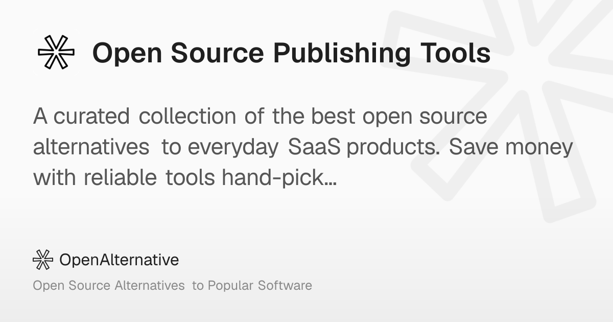 Open Source Publishing Tools – OpenAlternative