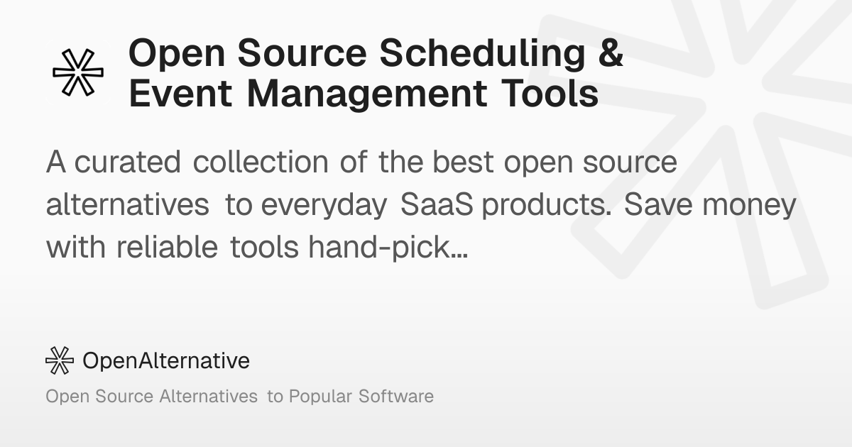 Best Open Source Scheduling & Event Management Tools (2025)