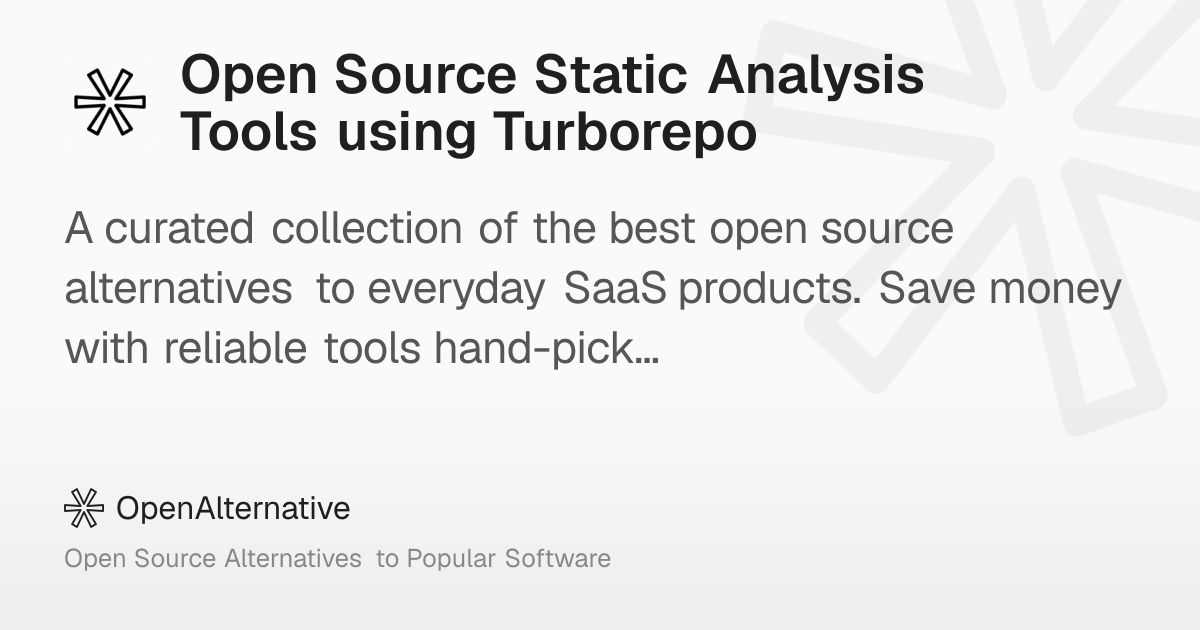 Best Open Source Static Analysis Tools using Turborepo (2025)