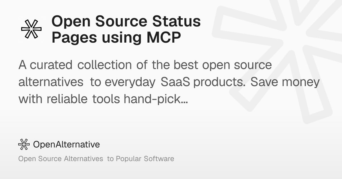 Best Open Source Status Pages using MCP (2025)