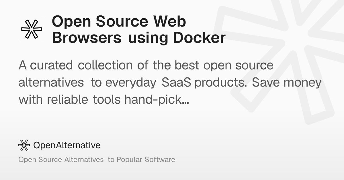Best Open Source Web Browsers using Docker (2026)
