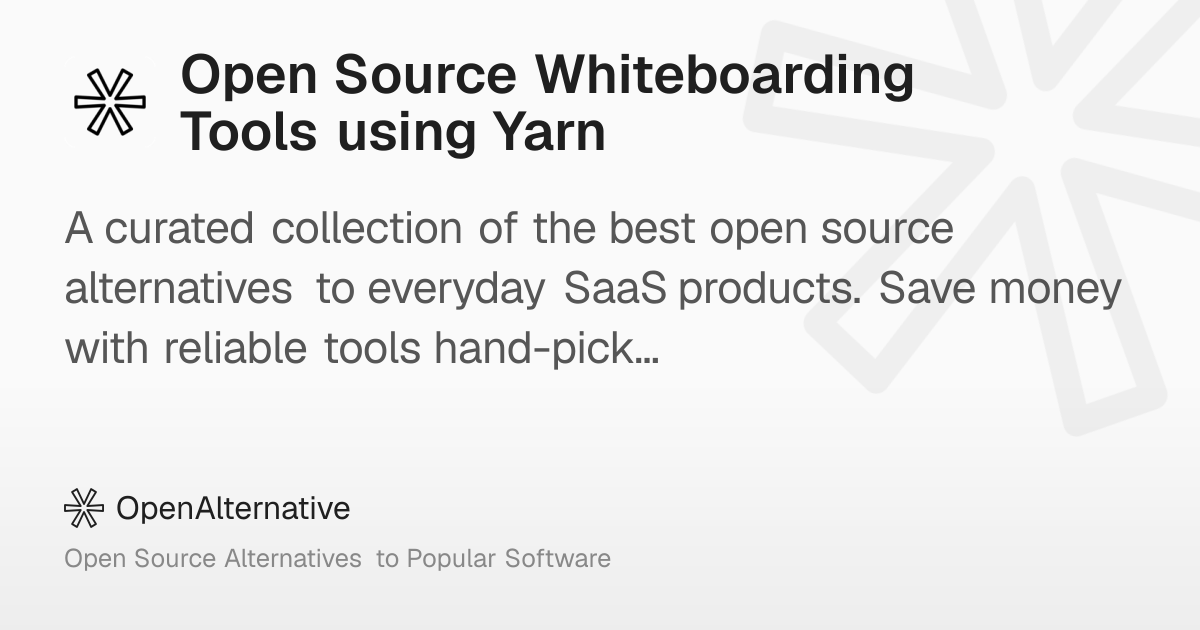 Open Source Whiteboarding Tools using Yarn – OpenAlternative
