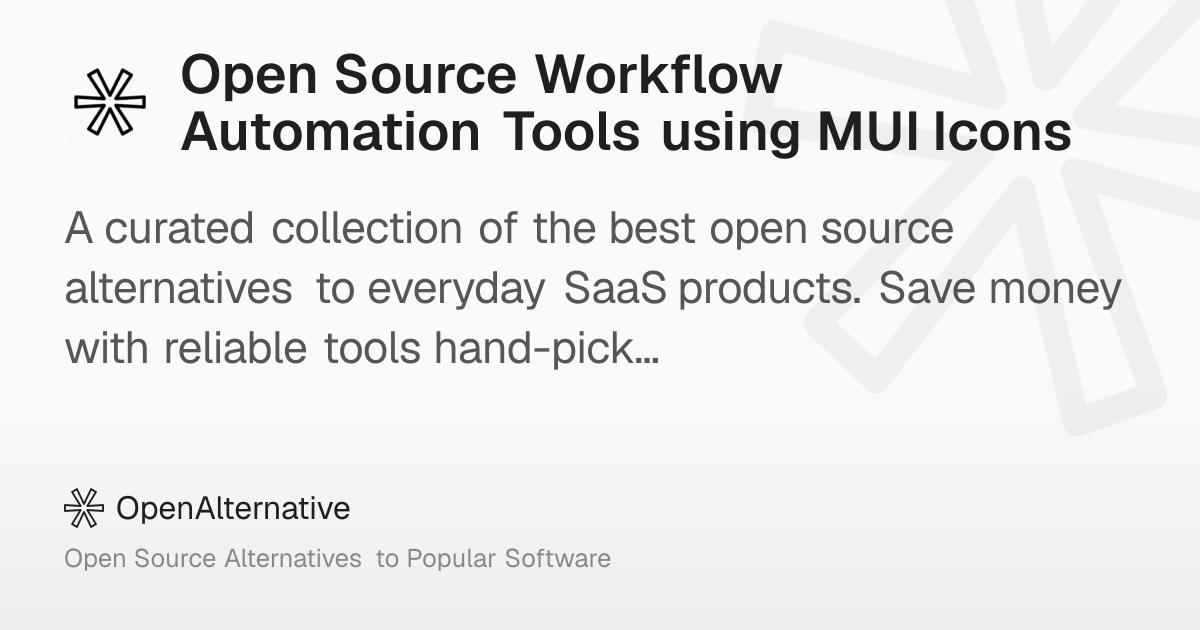 Best Open Source Workflow Automation Tools using MUI Icons (2025)