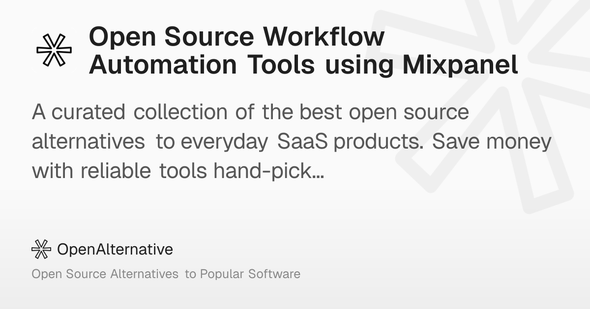 Best Open Source Workflow Automation Tools using Mixpanel (2025)