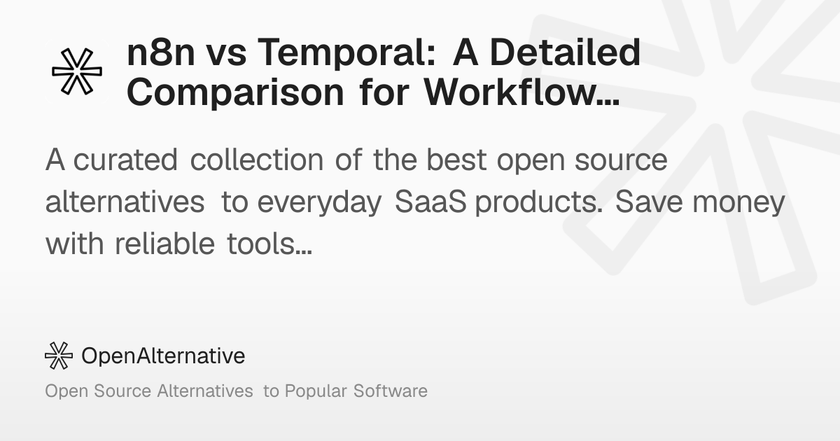 n8n vs Temporal: A Detailed Comparison for Workflow Orchestration Tools ...